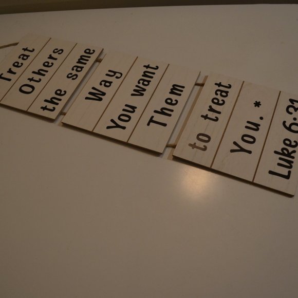 Home Decor | Art | Hanging Set Of Boards A Sign Treat Others The Same ...